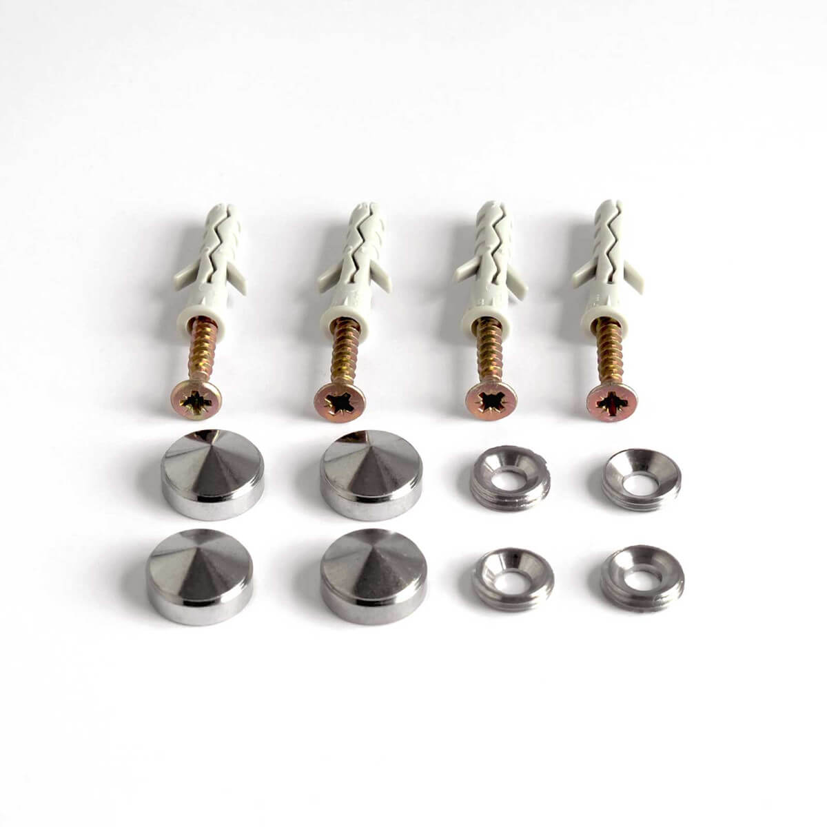 Jeu de 4 vis et cache vis chromé - GTI FRANCE